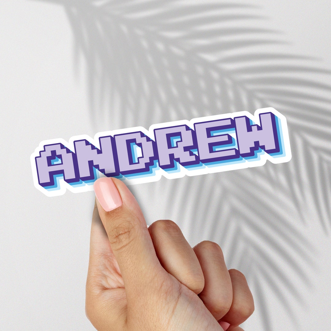 8 Bit Font Style Custom Name Sticker, 8-bit, Pixel Gamer, Personalized ...