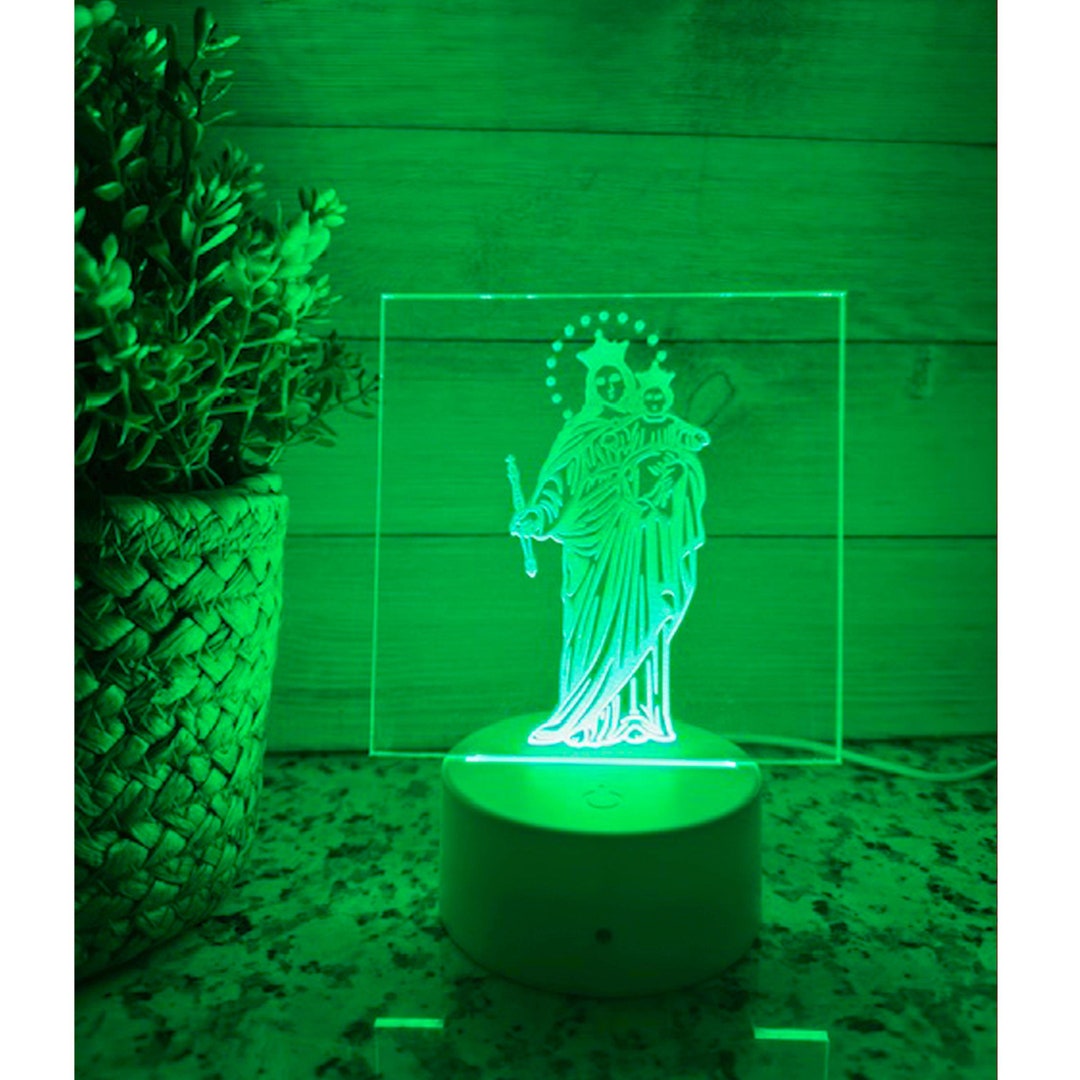 Virgen Maria Auxiliadora Catholic Home Altar LED Nightstand Lamp With ...