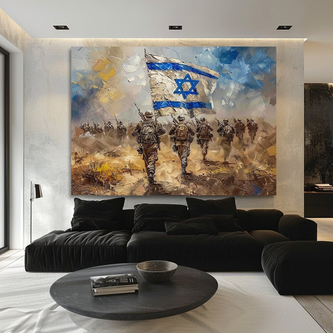 IDF Soldiers With Israel Flag Wall Art Home Decor Print on Canvas ...
