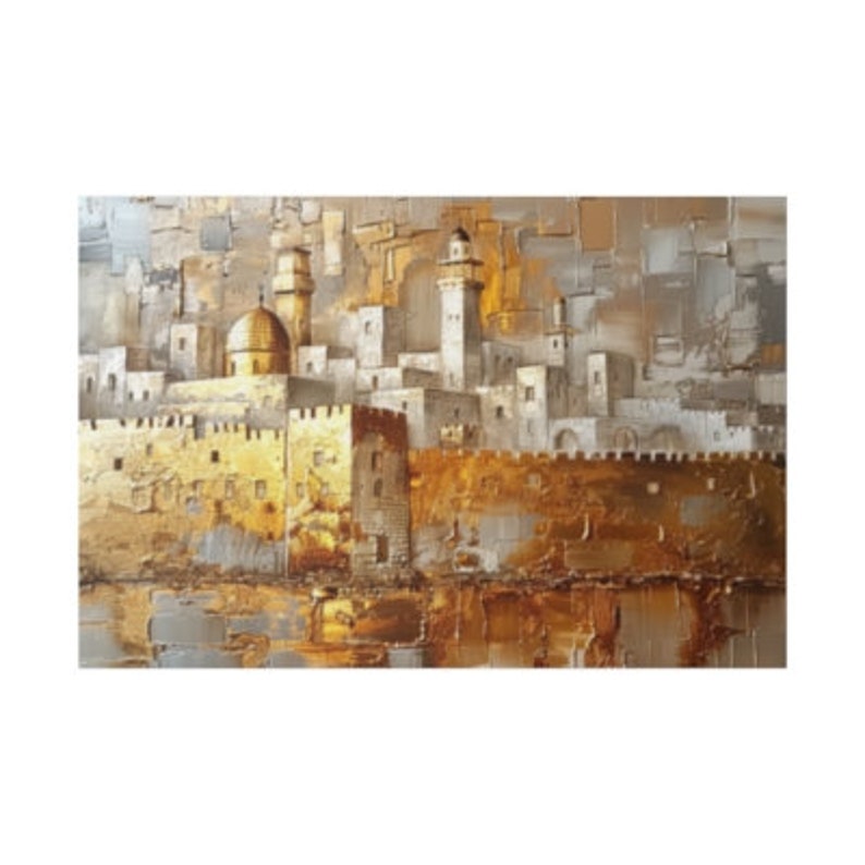 Old City Jerusalem Wall Art, Jewish Painting Judaica Fine Art, Print on ...