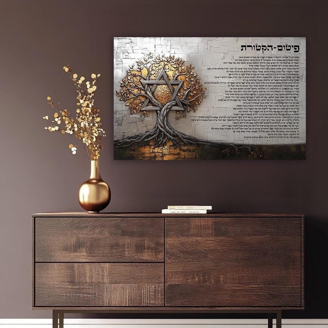 Torah Art the Pitum Haketoret Blessing Gift for Jewish Home Wall Decor ...