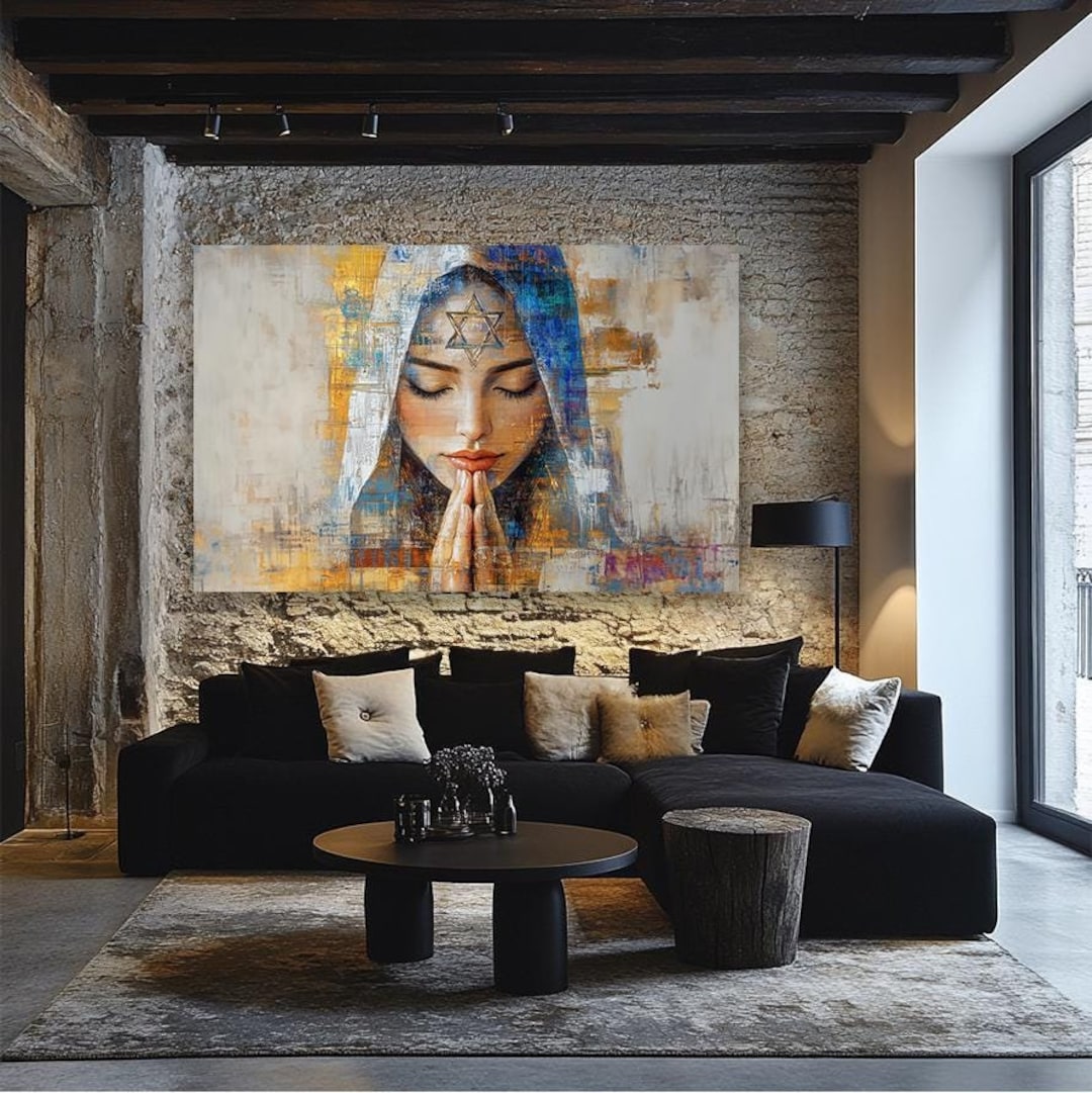 Jewish Art Shabbat Shalom Canvas Art: Jewish Home Decor, Large Jewish ...