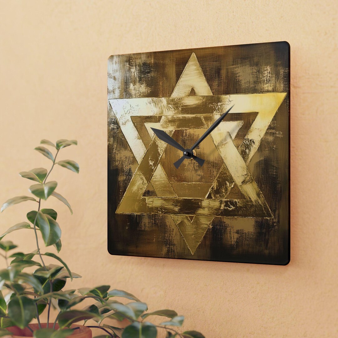Jewish Wall Clock, Star of David Decor , Acrylic Wall Clock, Star of ...