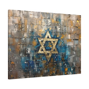 Unique Stone Jewish Wall Art for New House Judaica Gifts Gold Star of ...