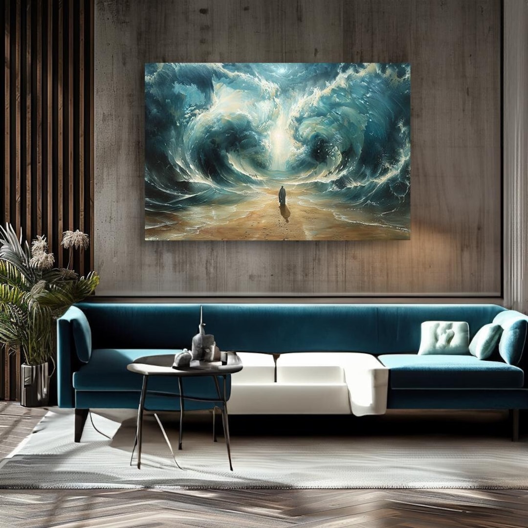 Passover Wall Decor Moses Crossing of Red Sea Wall Decor - Judaica Fine ...