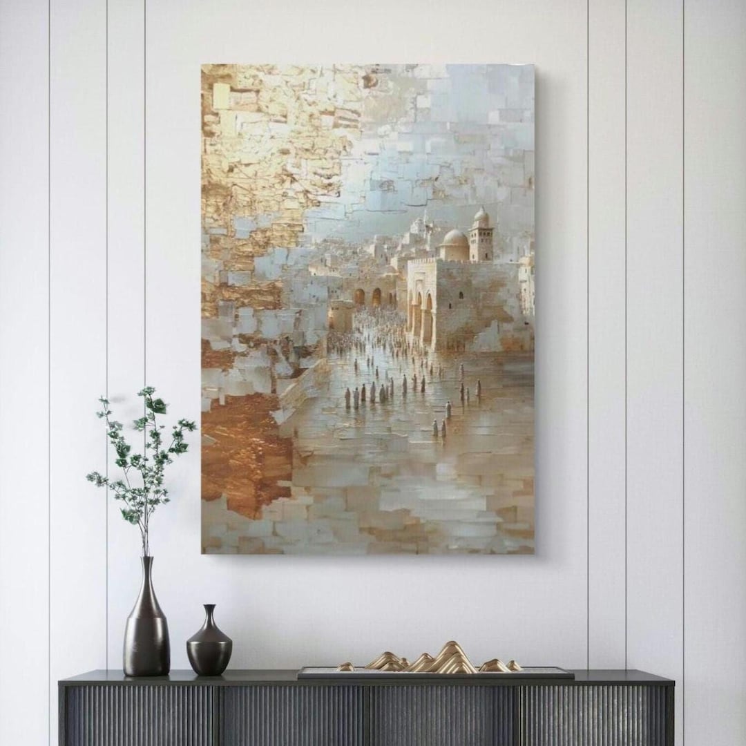Jewish Art - Large Canvas Art for Jewish Home Decor, Gold Judaica Wall ...
