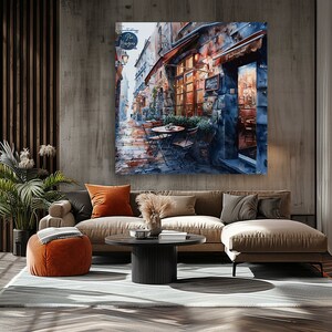 Urban Street Canvas Wall Art - Abstract Cityscape Decor | European Old ...