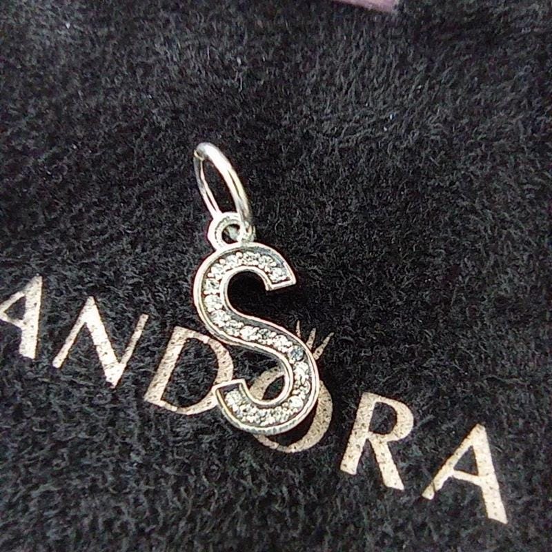 Pandora Sterling Silver Letter S Initial Dangle Charm - Etsy