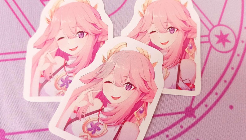 Sticker Yae Miko Genshin Impact Sticker Kawaii Anime Video Game - Etsy ...