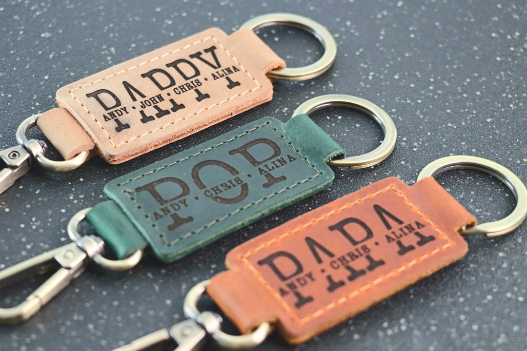 PAPA KEYCHAIN, Leather Keychain, Papa Gift, Gifts for Papa, Papa ...