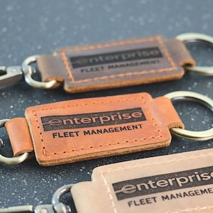 Business Logo Keychain, Custom Leather Keychain - Etsy