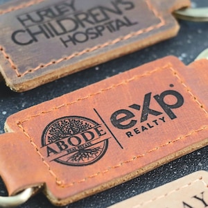Business Logo Keychain, Custom Leather Keychain - Etsy
