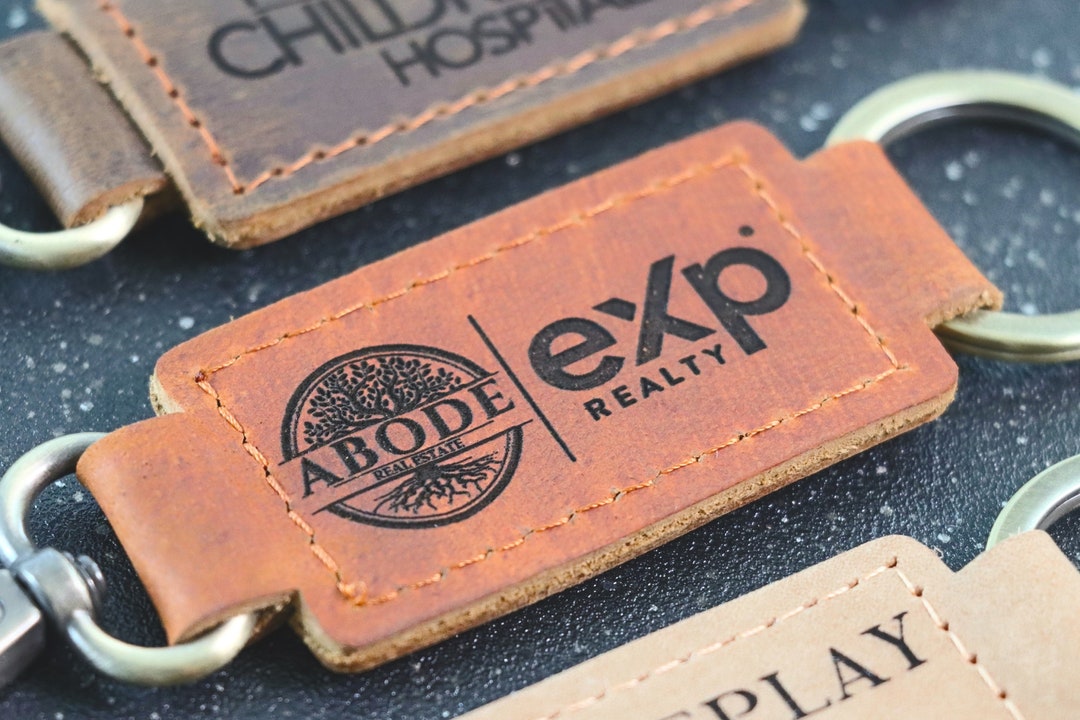 Business Logo Keychain, Custom Leather Keychain - Etsy