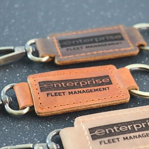 School Logo Keychain, Personalized Library Logo Keychain, Leather ...