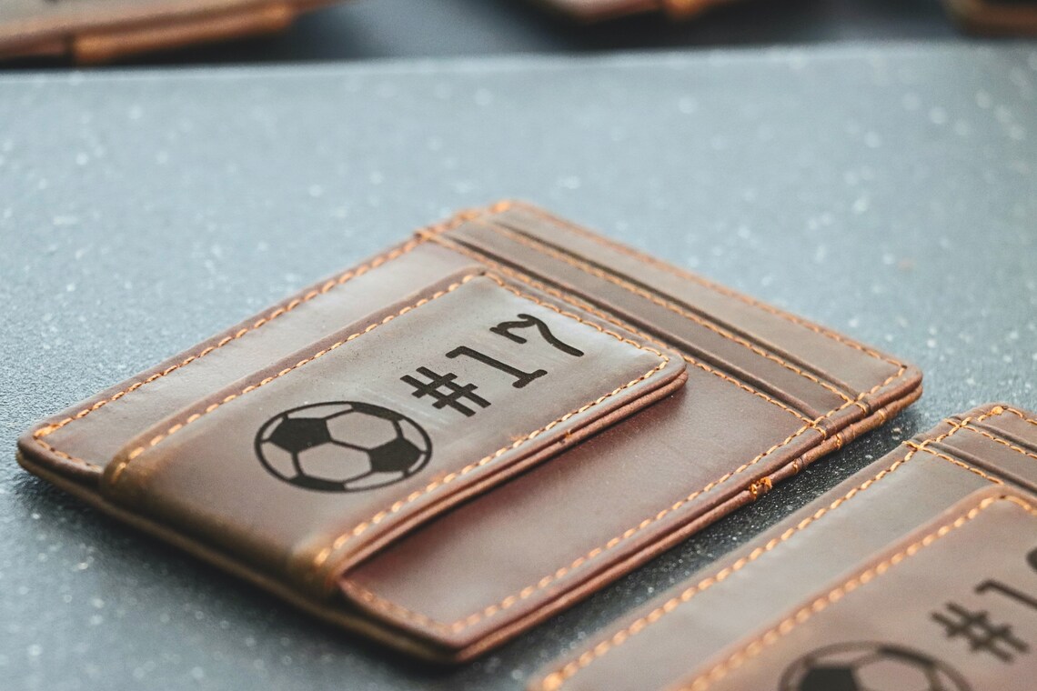 SOCCER WALLET, GRADUATION Gift, Leather Wallet - Etsy