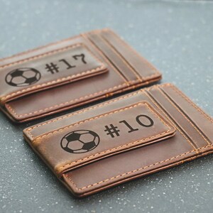 SOCCER WALLET, GRADUATION Gift, Leather Wallet - Etsy