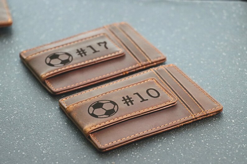SOCCER WALLET, GRADUATION Gift, Leather Wallet - Etsy