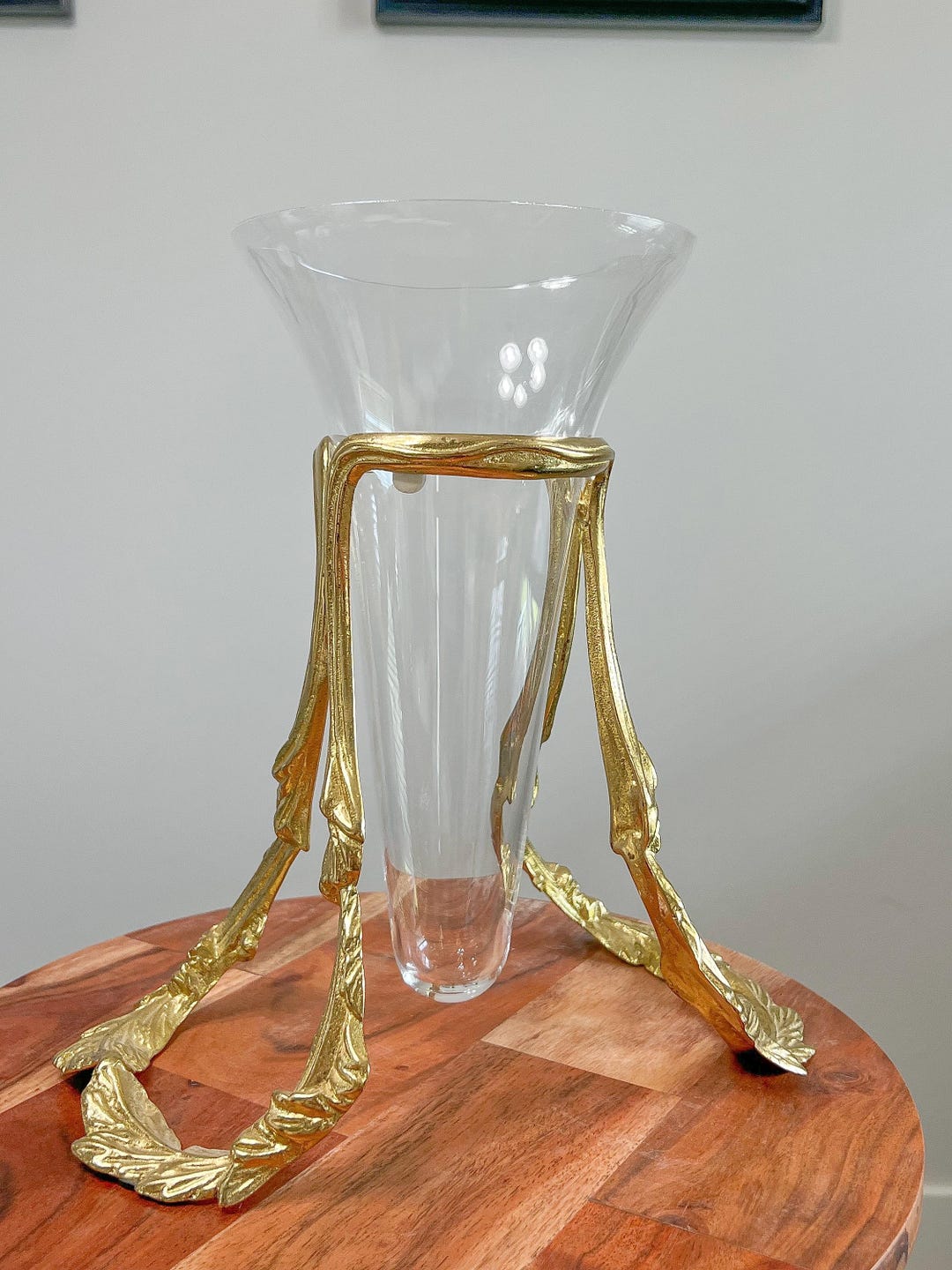 Vintage Floating Vase on Brass Stand - Etsy