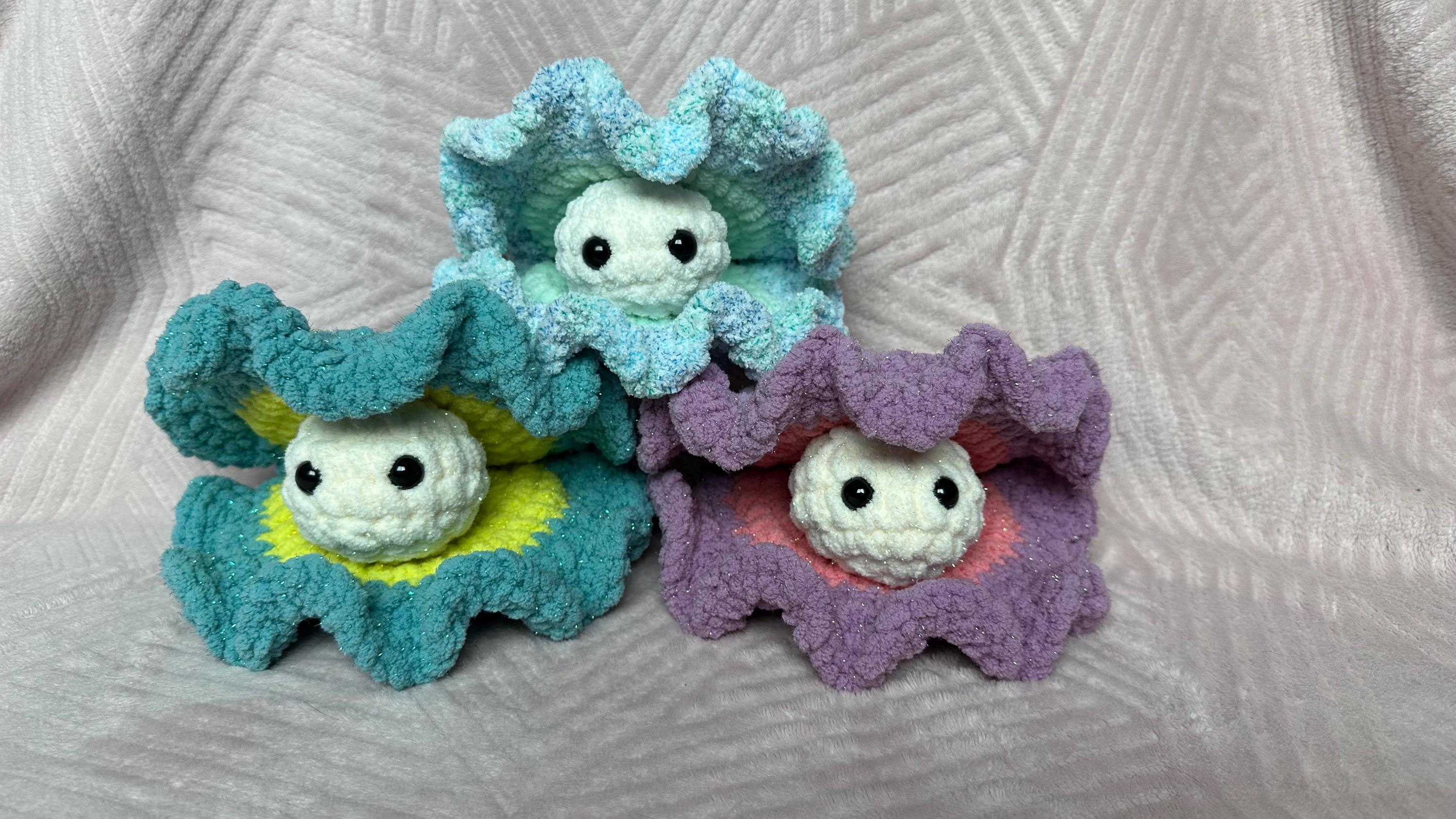 Crochet Pearl and Clam Shell Handmade Plushie - Etsy