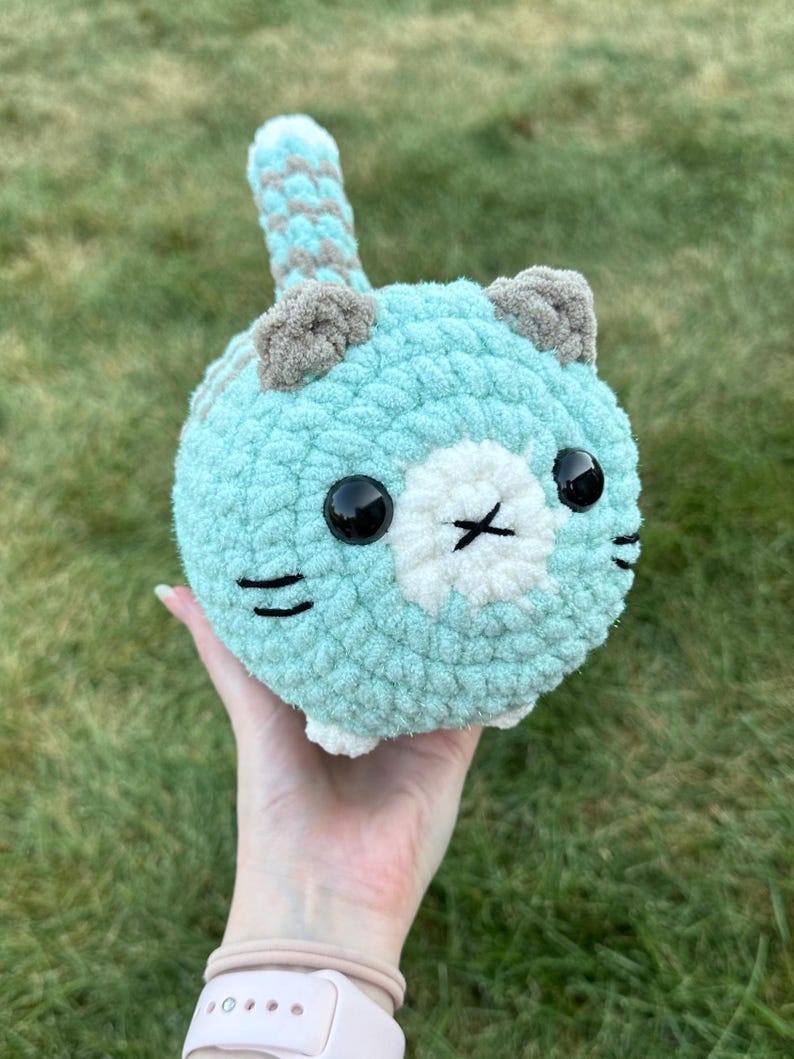 Crochet Tabby Loaf Cat Handmade Colorful Plushie - Etsy