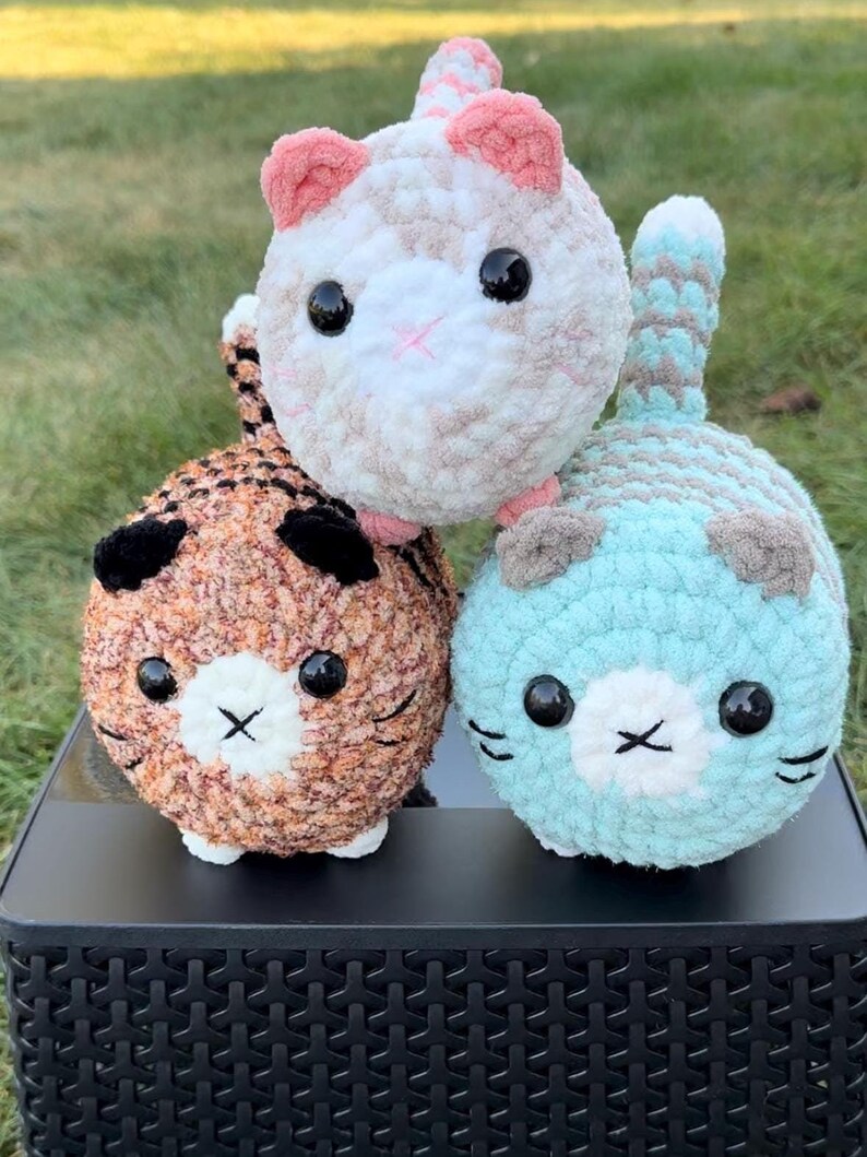 Crochet Tabby Loaf Cat Handmade Colorful Plushie - Etsy