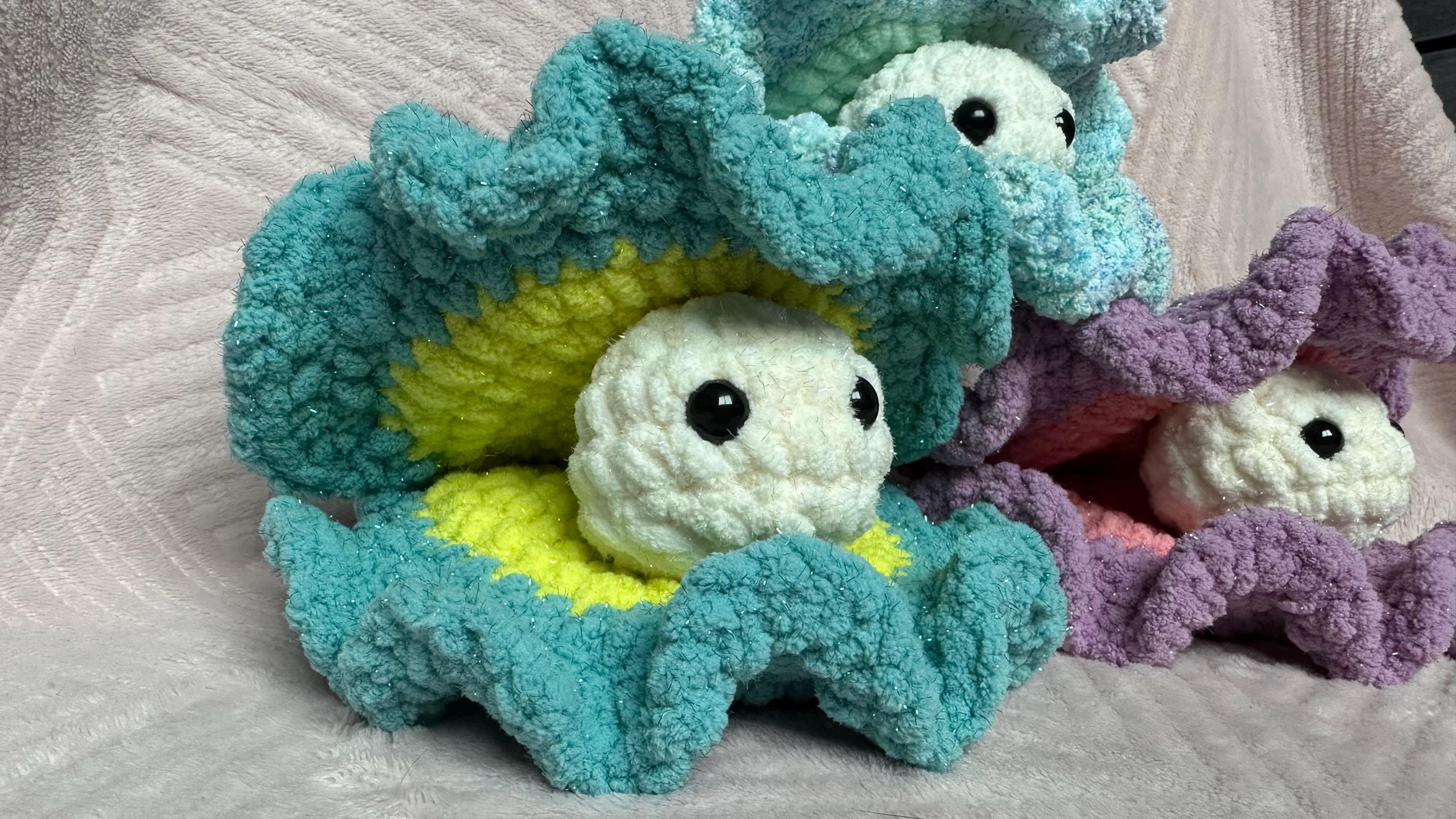 Crochet Pearl and Clam Shell Handmade Plushie - Etsy