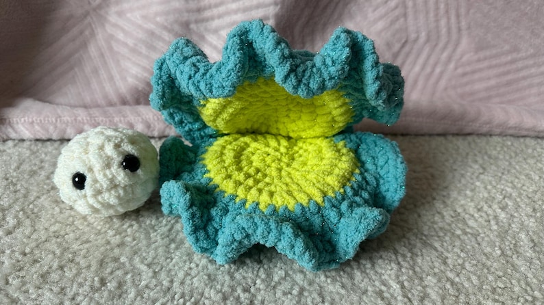Crochet Pearl and Clam Shell Handmade Plushie - Etsy