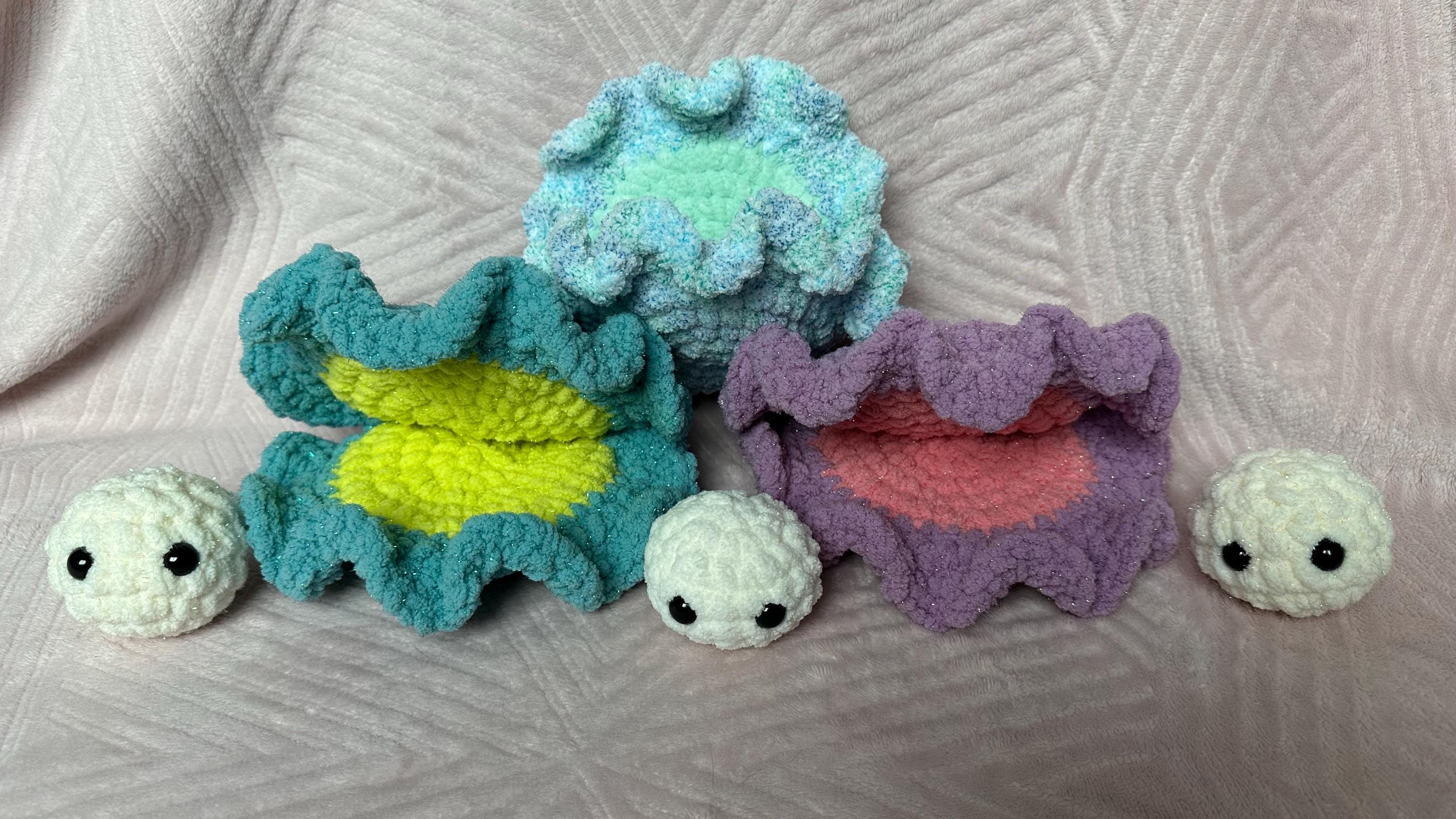 Crochet Pearl and Clam Shell Handmade Plushie - Etsy