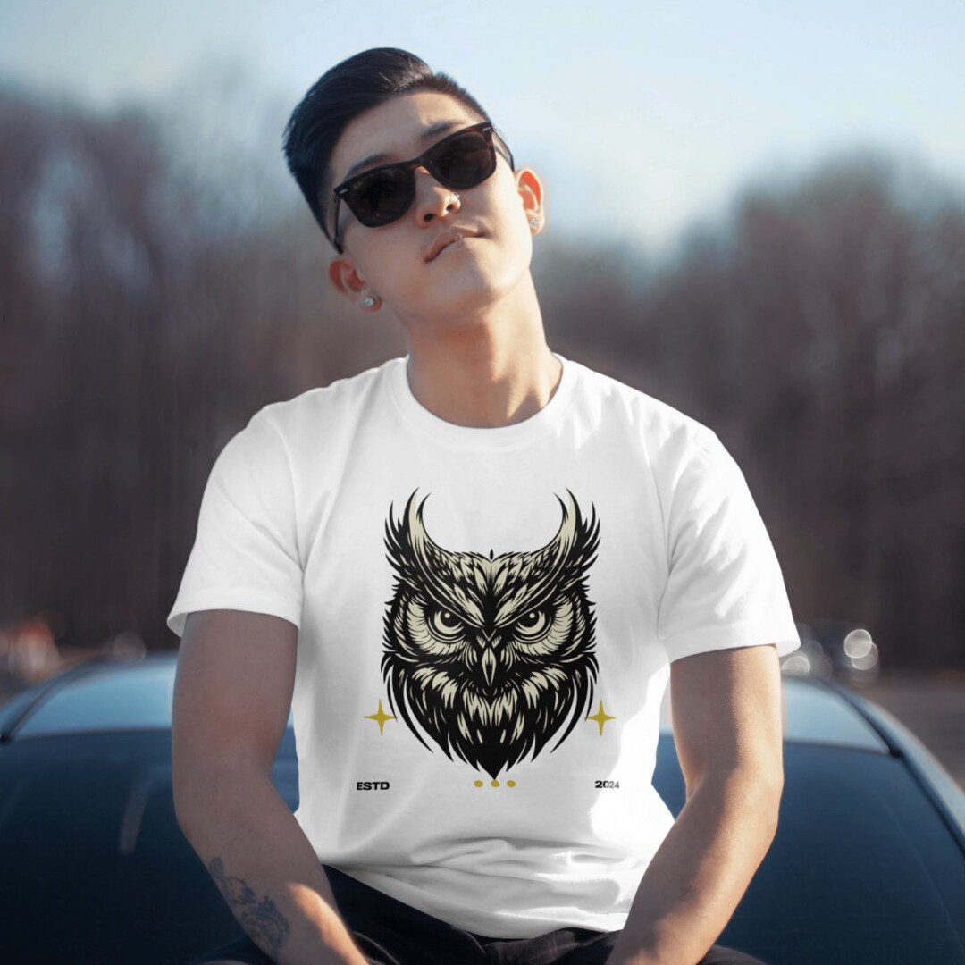 Owl Tee: Dive Into the Night With Style Ideal for Night Owls, Nighttime ...