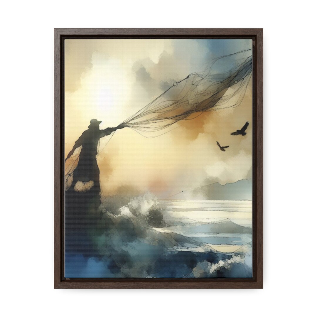 The Dragnet Parable in Water Color Christian Wall Art of Bible Parable ...