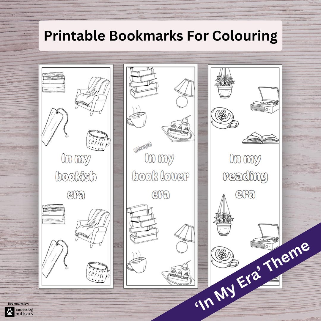 Signets à colorier : sur le thème « À mon époque livresques », signets ...