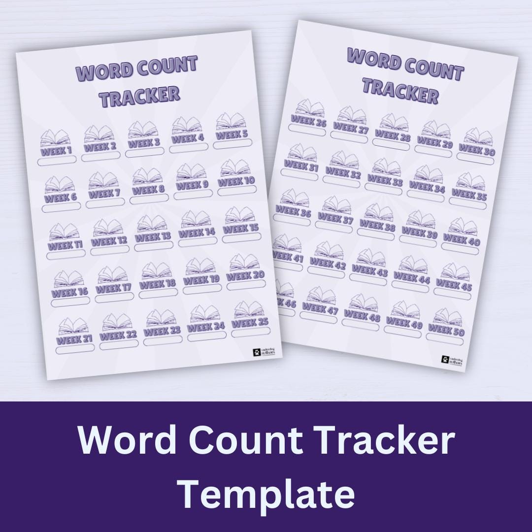 Word Count Tracker Template, Weekly Word Count Tracker, Printable ...