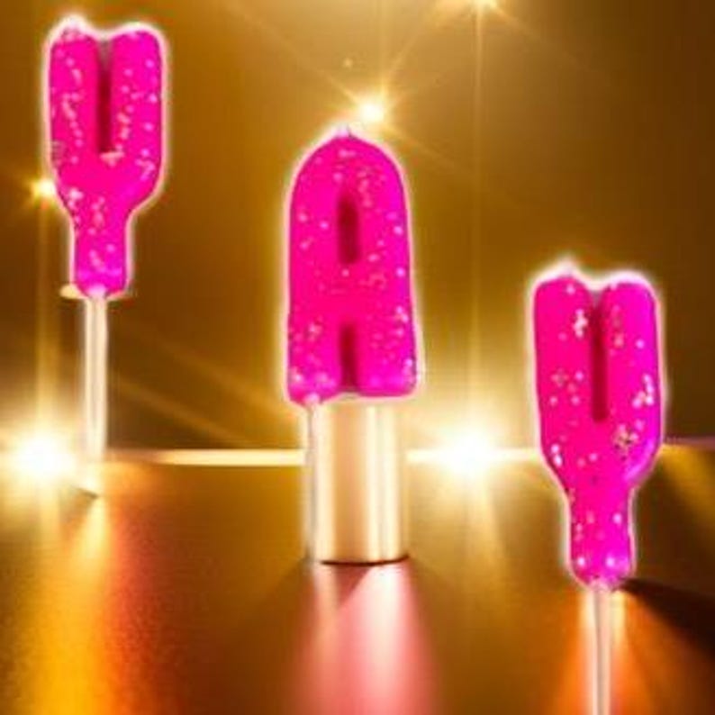 Pink Glitter 'YAY' Birthday Cake Candles - Sparkling Party Candles Set ...