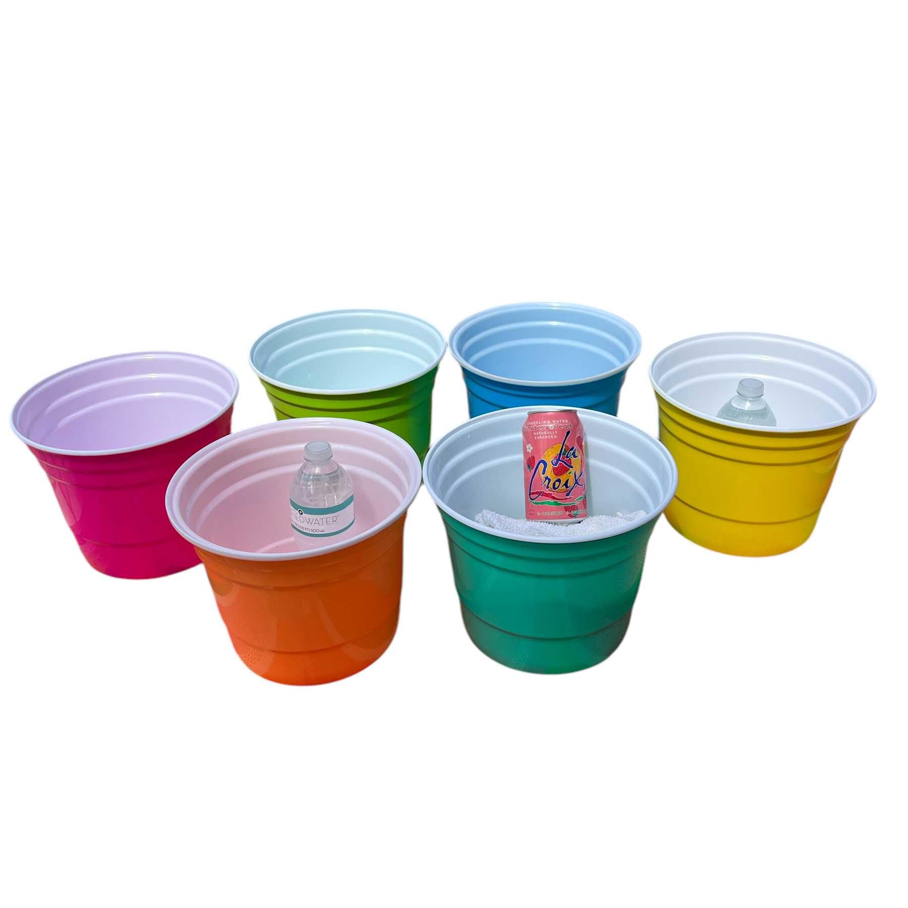 Giant Fun Bucket Ice Cooler for Drinks, Solo Cup Cooler for Drinks, Fun ...