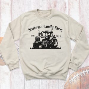 Tractor Farm Custom Sweatshirt, Farmer Hoodie, Family Farm Long Sleeve ...