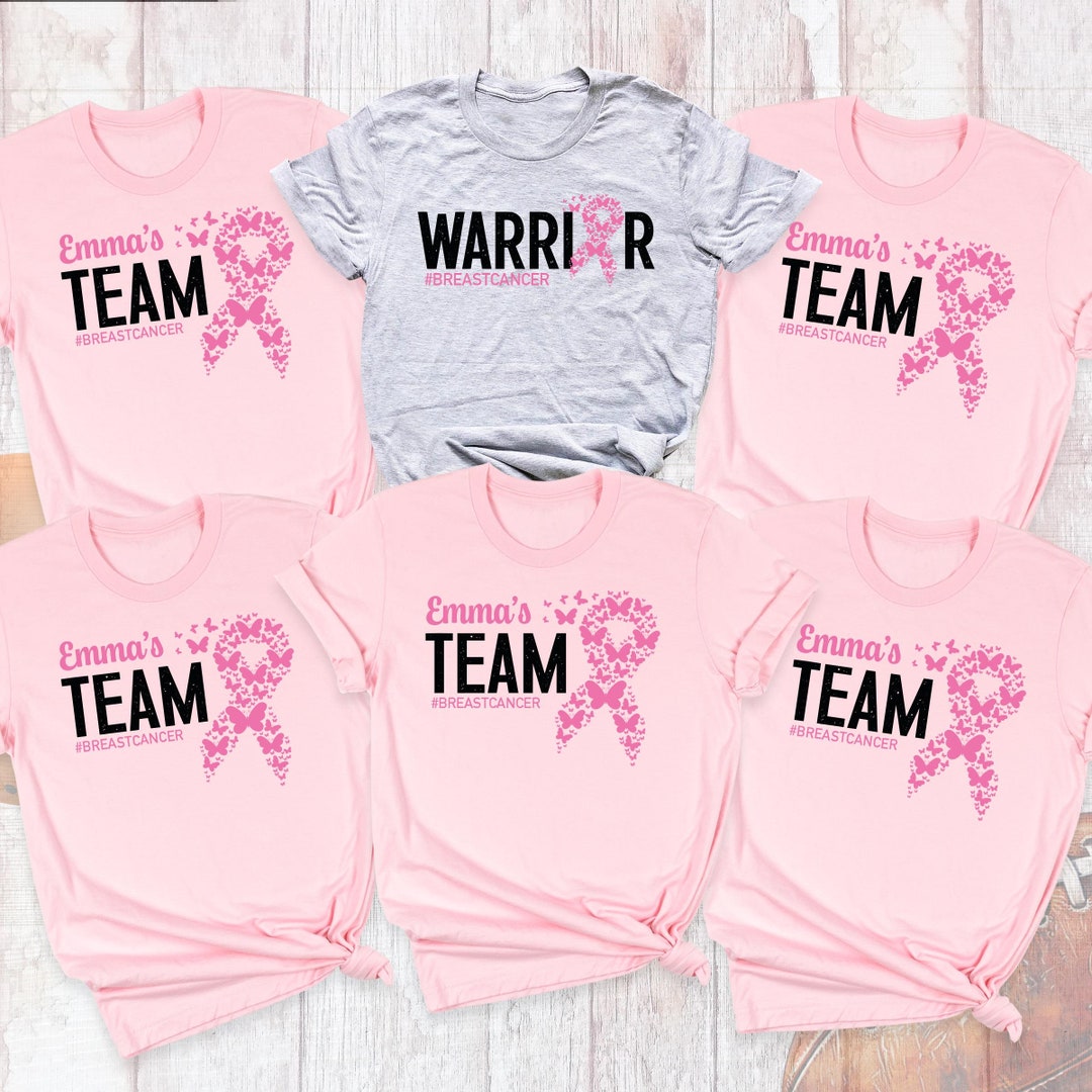 Breast Cancer Support Team Shirts, Warrior Women Cancer Shirt, Cancer ...