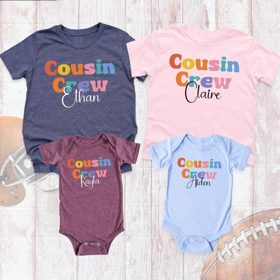 Custom Cousin Crew Kids Shirts Matching Groovy Cousins Tee Shirt, Retro Cousin Trip Shirt, New ...