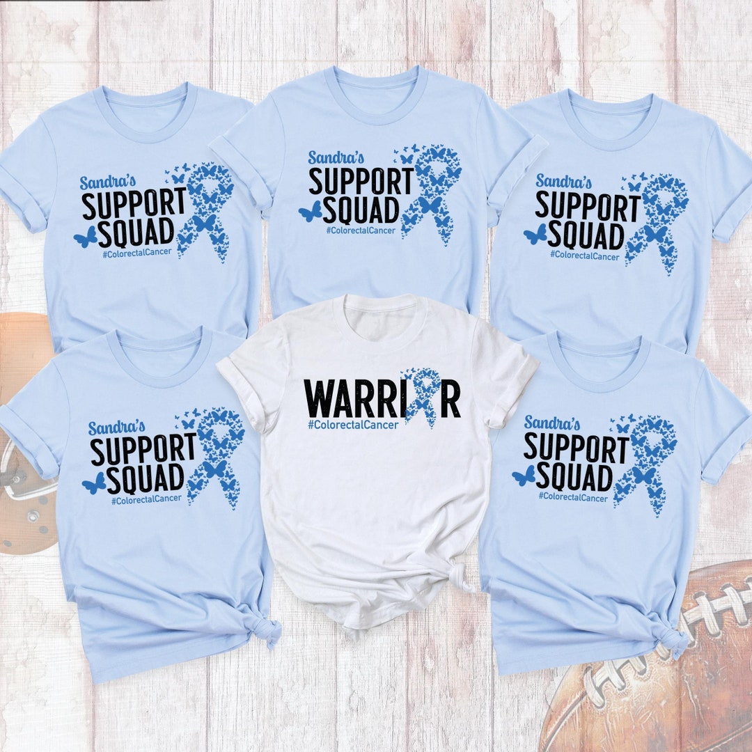 Colorectal Cancer Support Shirt Blue Ribbon Warrior Tee, Colon Cancer ...