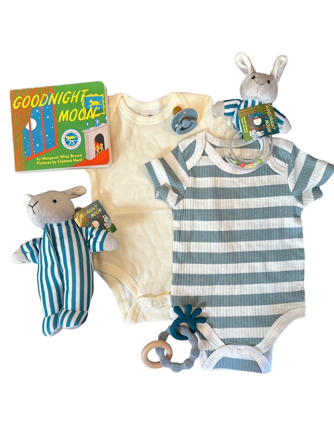 Goodnight Moon Baby Gift Set Onesies, Book, Plush Rattle and More - Etsy