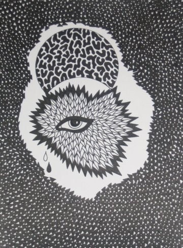 Original Ink Drawing CRY | Etsy