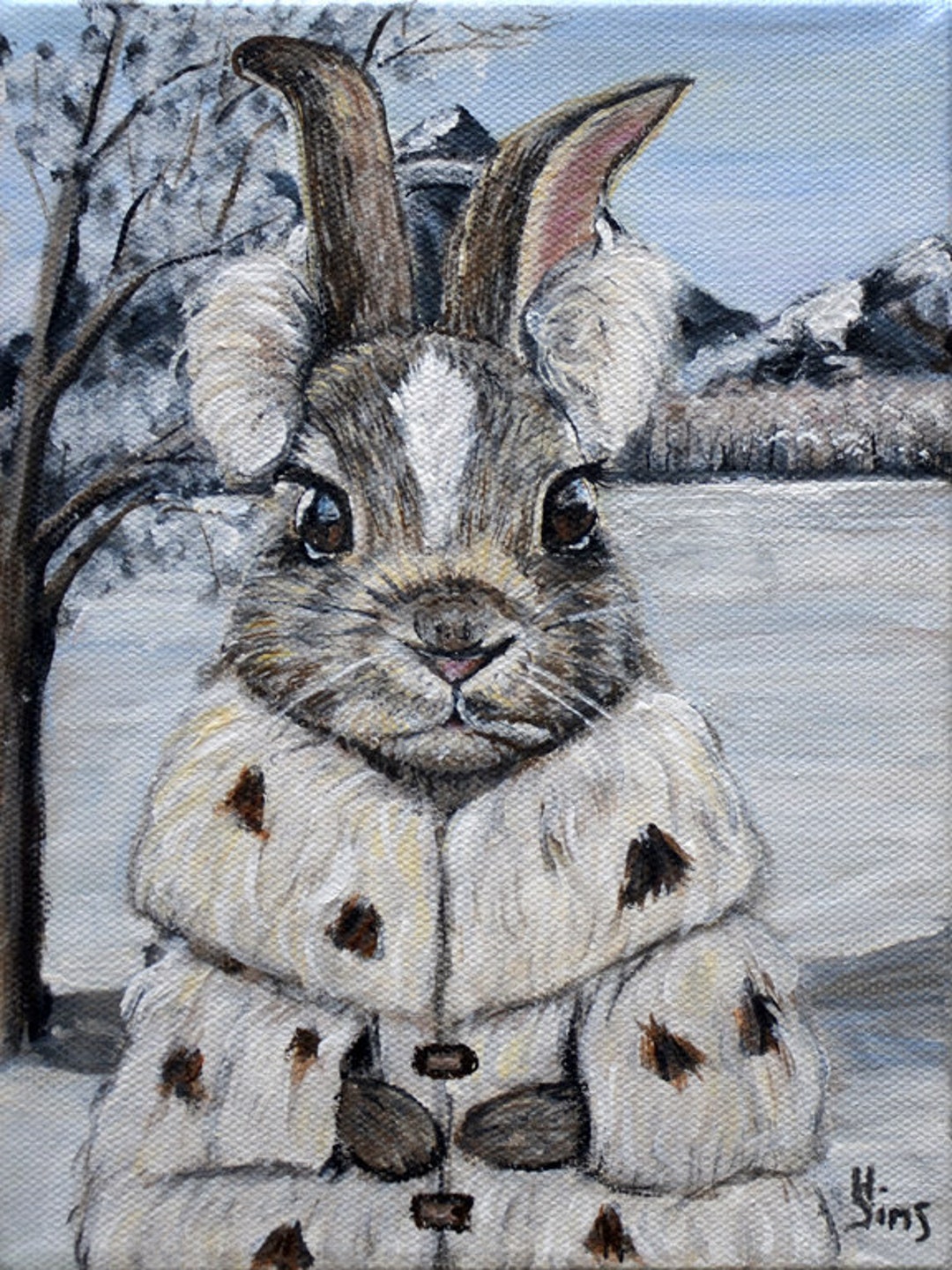Bunny Print, Animal Art Print , Rabbit Art Print, Animals in Clothes ...