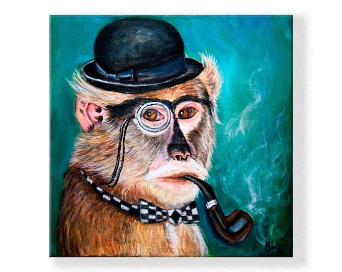 Year of the Monkey Art Print of Original Monkey Painting With - Etsy