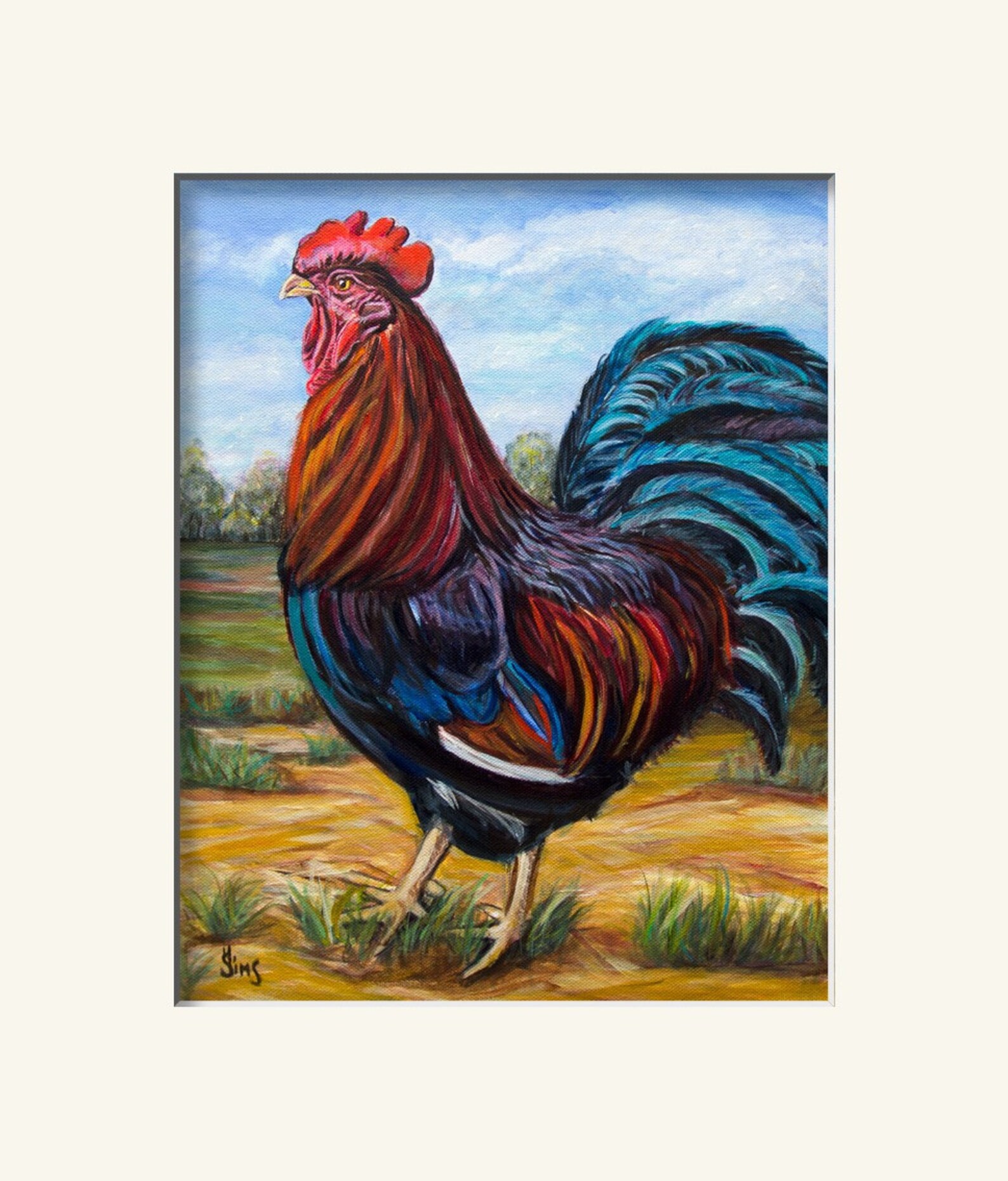 Year of the Rooster Farmhouse Wall Decor Art print Giclee | Etsy