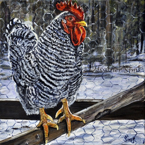Chicken Art Print Rooster Kitchen Decor Chicken Decor - Etsy