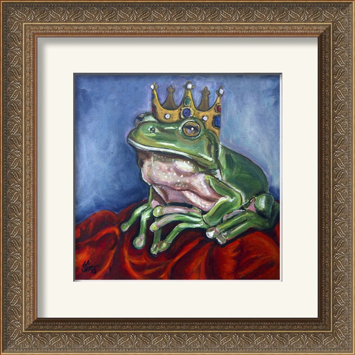 Crowned Frog Art Pint Wall Art Nursery Decor Gift Idea Size - Etsy