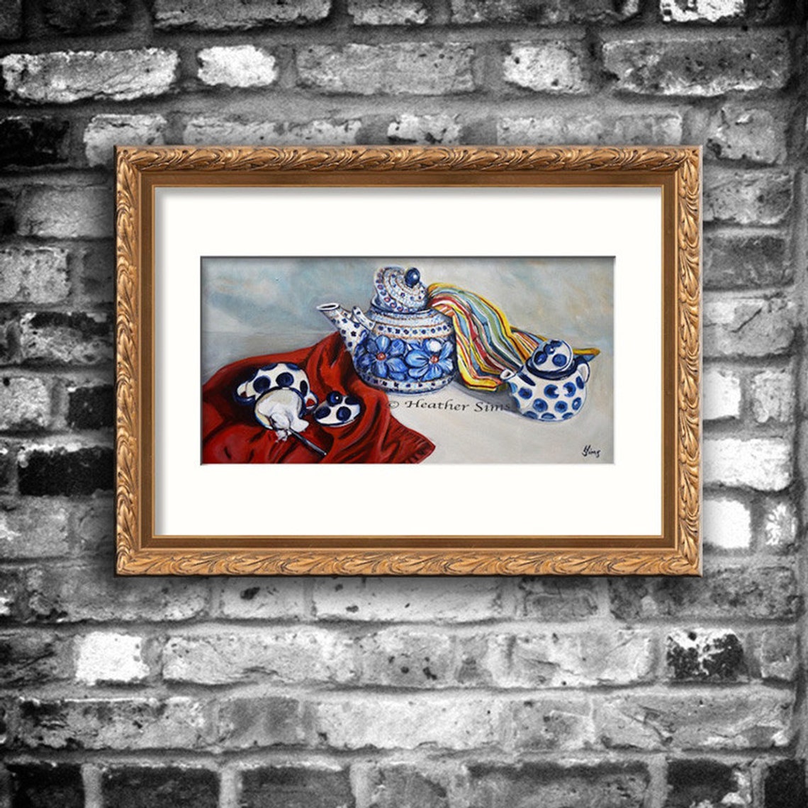 Polish Pottery Kitchen Wall Art Print. Pottery Teapot Art Print, Still ...