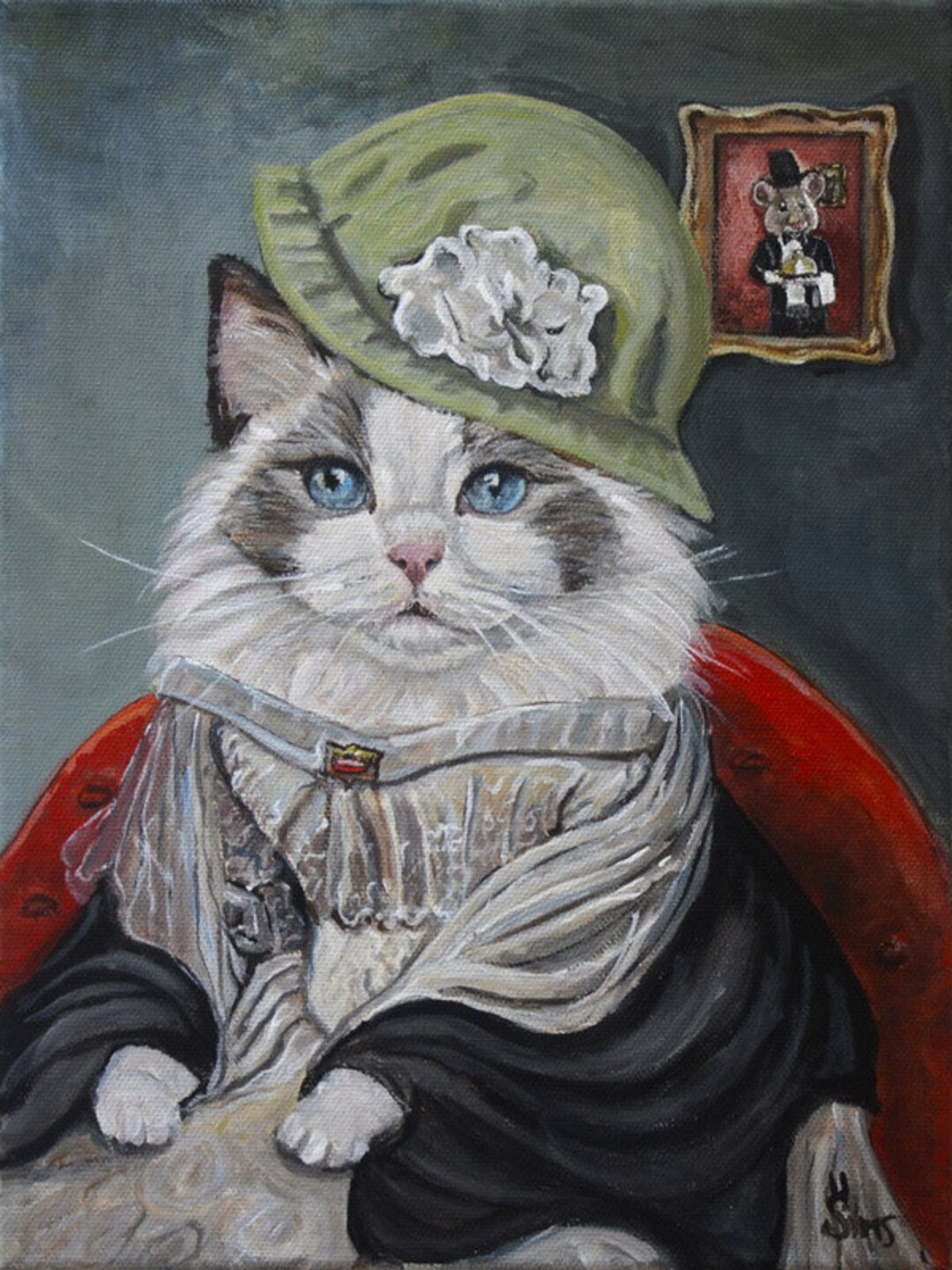 Cat in Clothes Cat Art Print, Cat Print, Giclee From Original Cat ...