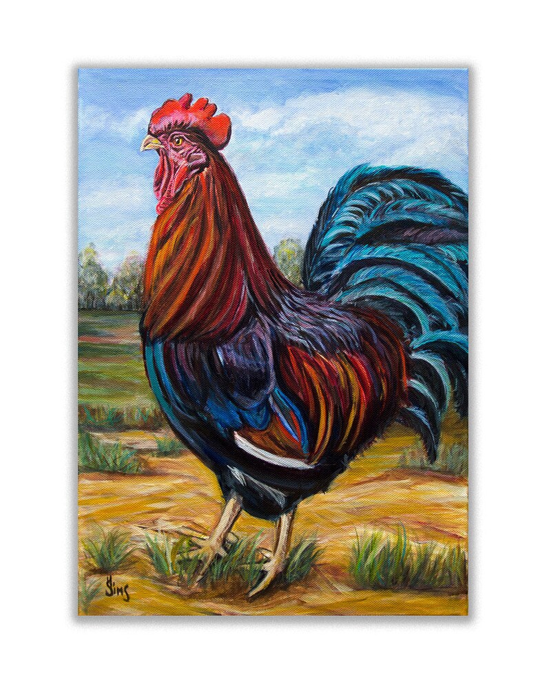 Year of the Rooster Farmhouse Wall Decor Art Print Giclee - Etsy