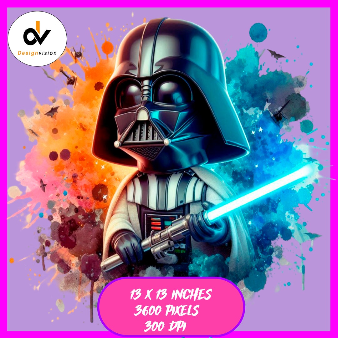 Darth Vader Png, Cute Baby Vader 3D Splash and Watercolor Sublimation ...
