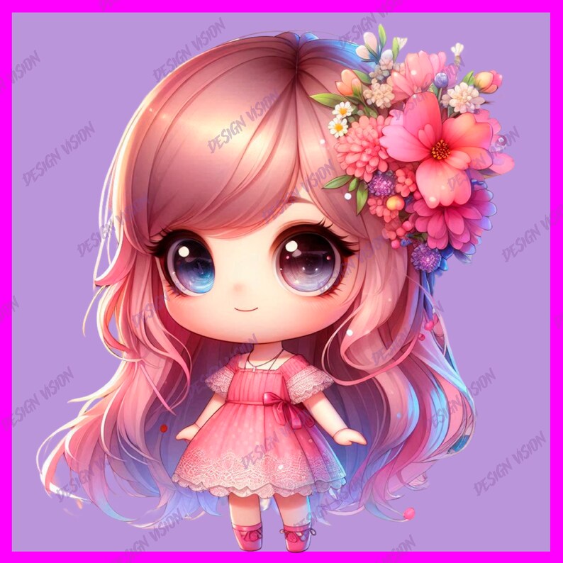 Charming Chibi Girls , Little Kawaii Dolls With Big Eyes, Super ...